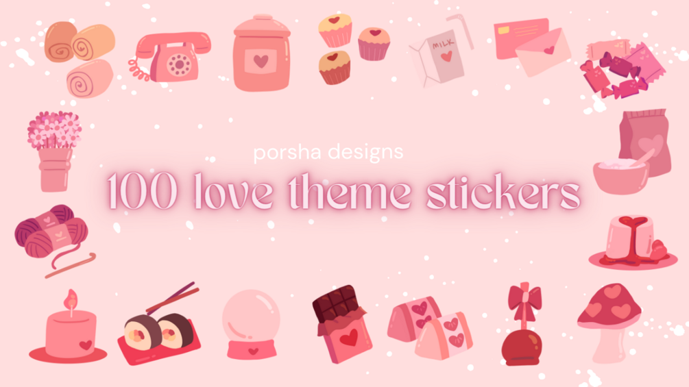 Love Theme Stickers, Digital Planner, Journal Stickers, Goodnotes ...