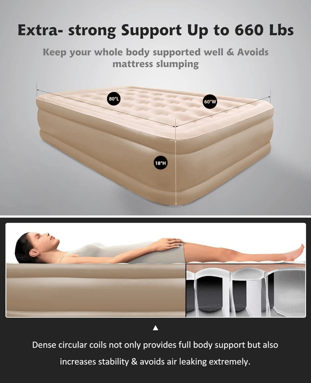 Luxury Camping Inflatable Mattress for 2 with Built-in Pump – Durable ...