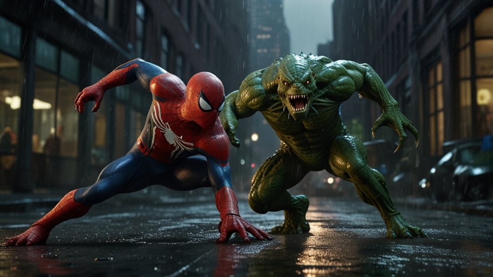 Spider-Man vs Lizard Battle Face-to-Face! 🦸‍♂️🦎💥