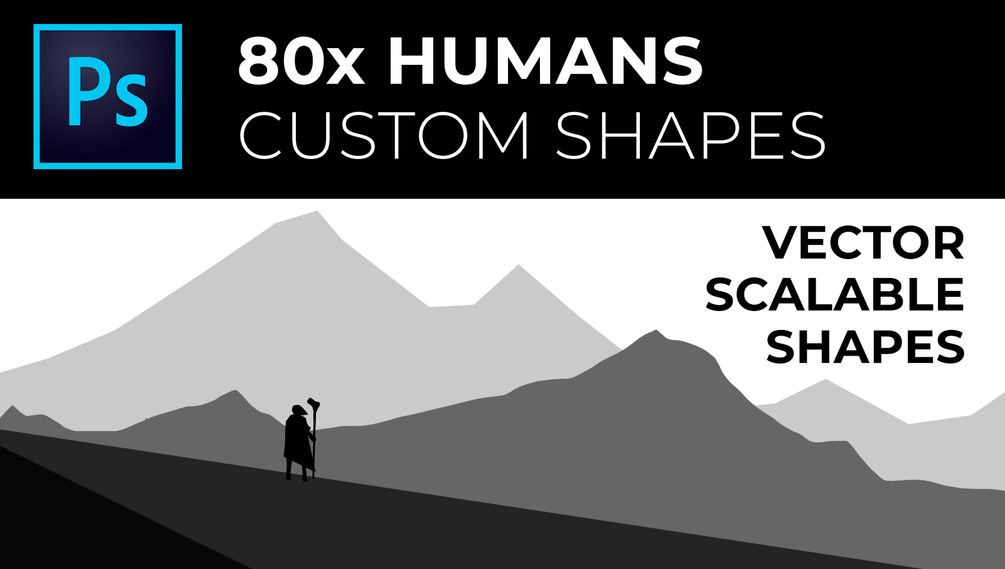 80x Humans custom shapes for photoshop