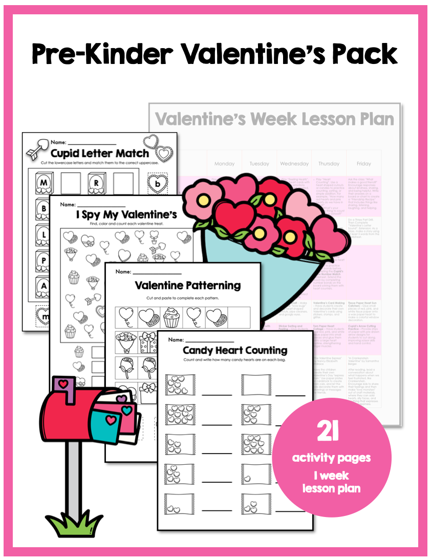 Valentine's Worksheet Pack- PreKinder