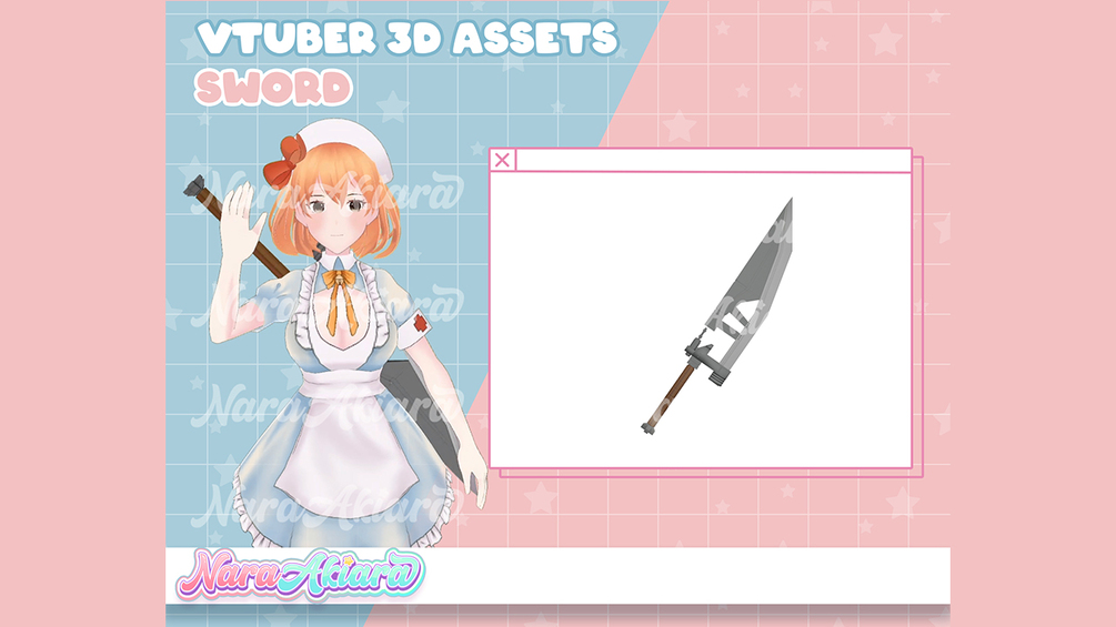 3D Vtuber Assets Eclipse Edge Sword V2 commission, 3D assets ready to ...