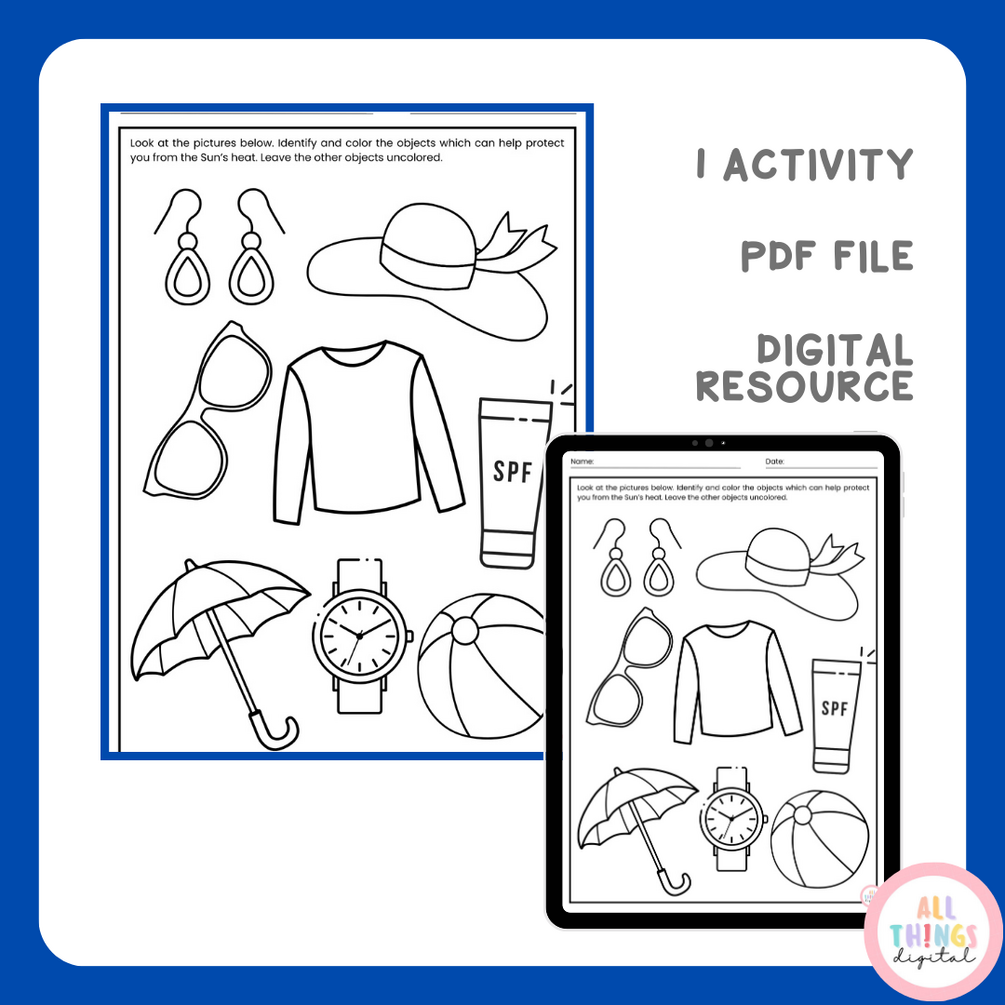 FREE Color the Object 3rd Grade Earth Science Activity