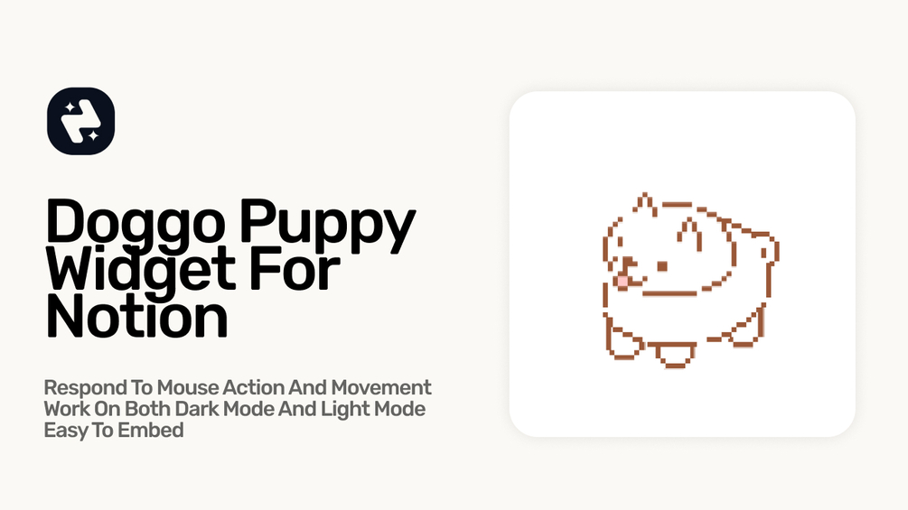 Doggo, Cute Animated Companion – Aesthetic Notion Widget
