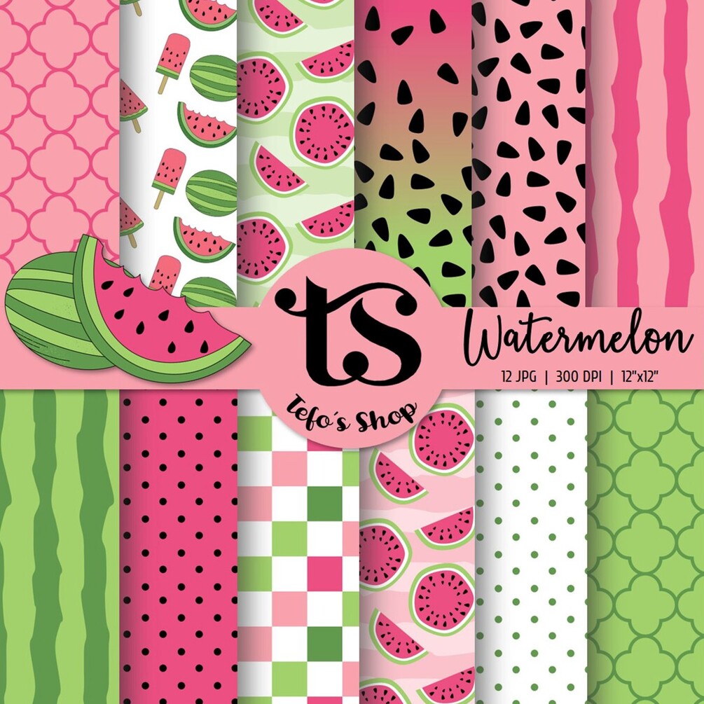 Watermelon | Sandia | Papeles digitales | Paper pack