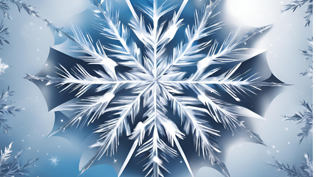 snowflake that is on a blue background
