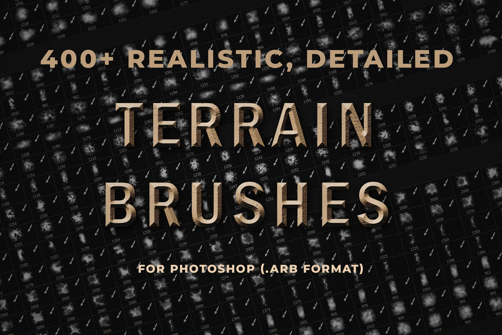+400 Terrain Brushes for Photoshop