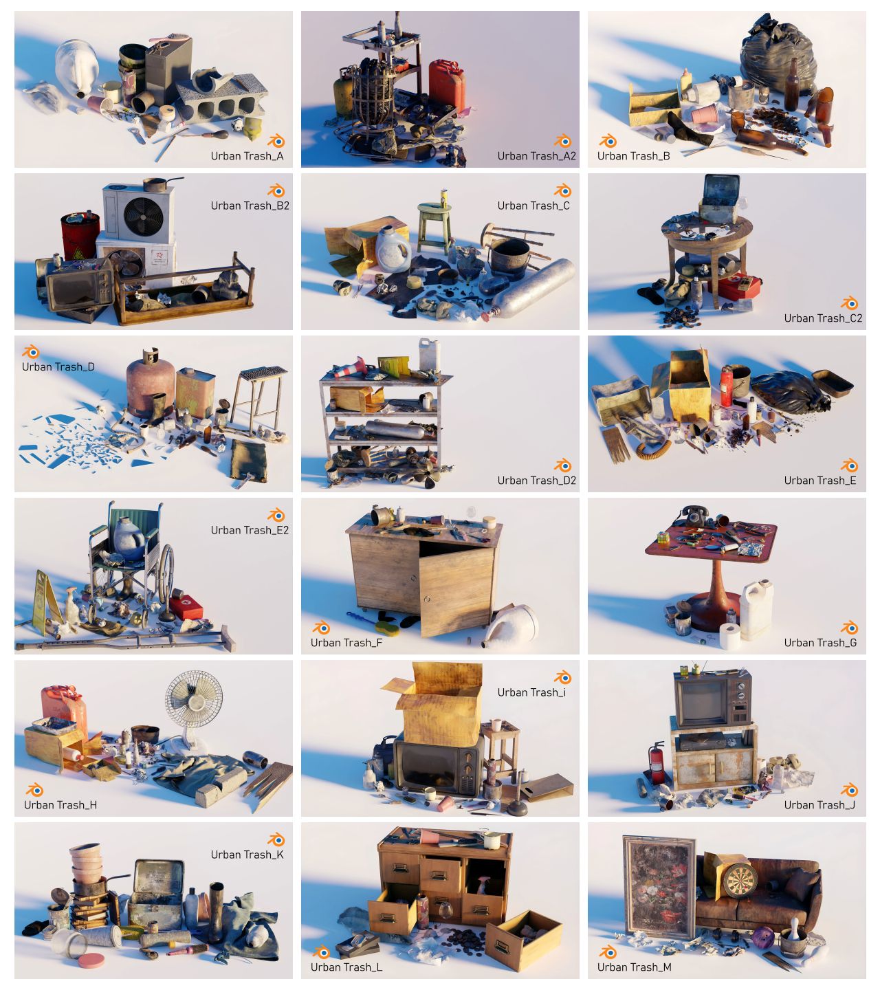 620+ Urban Trash Assets Complete Pack