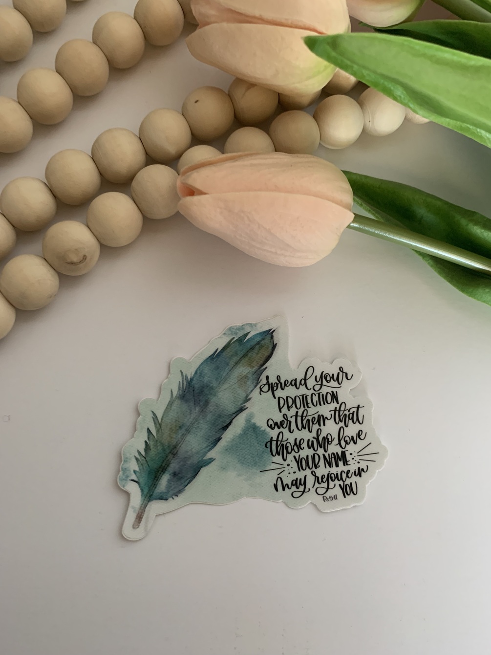 Watercolor Feather Bible verse sticker // pretty sticker // Christian ...
