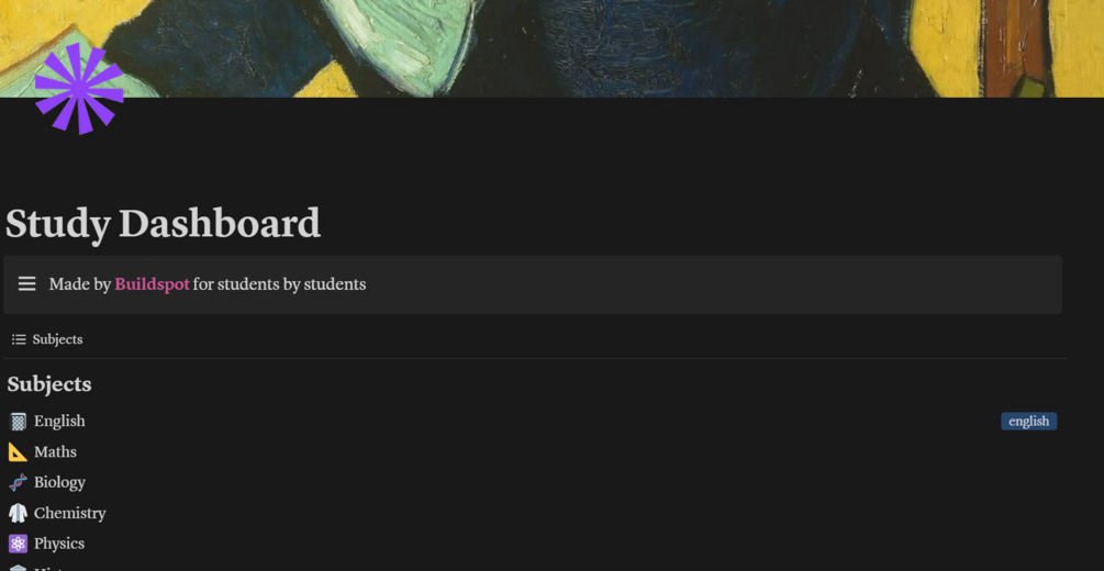 Advanced Study Dashboard Notion Template