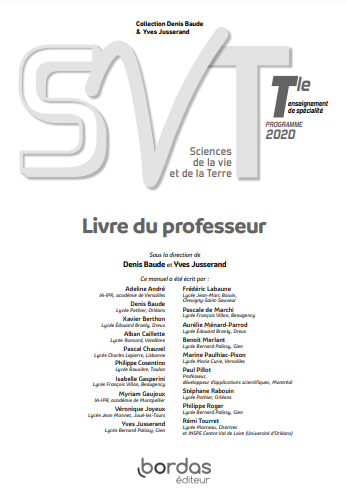 Corrigé SVT Spé Terminale Général Bordas