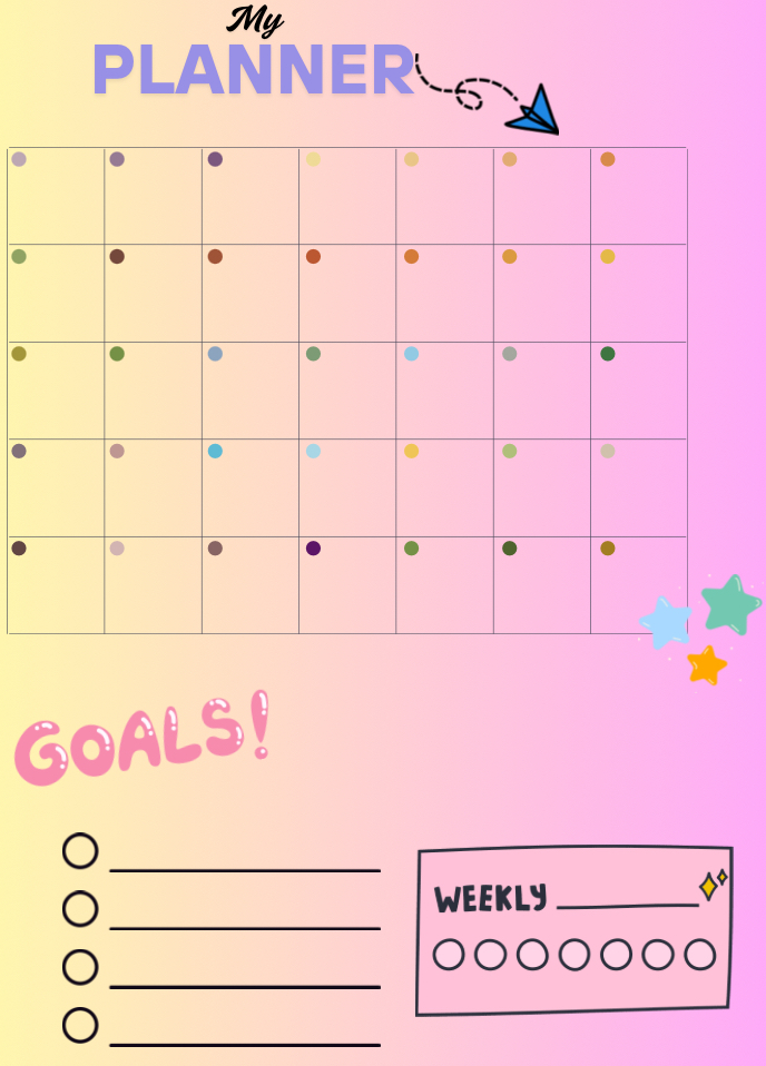Soft and sweet weekly planner-printable, A4 PDF