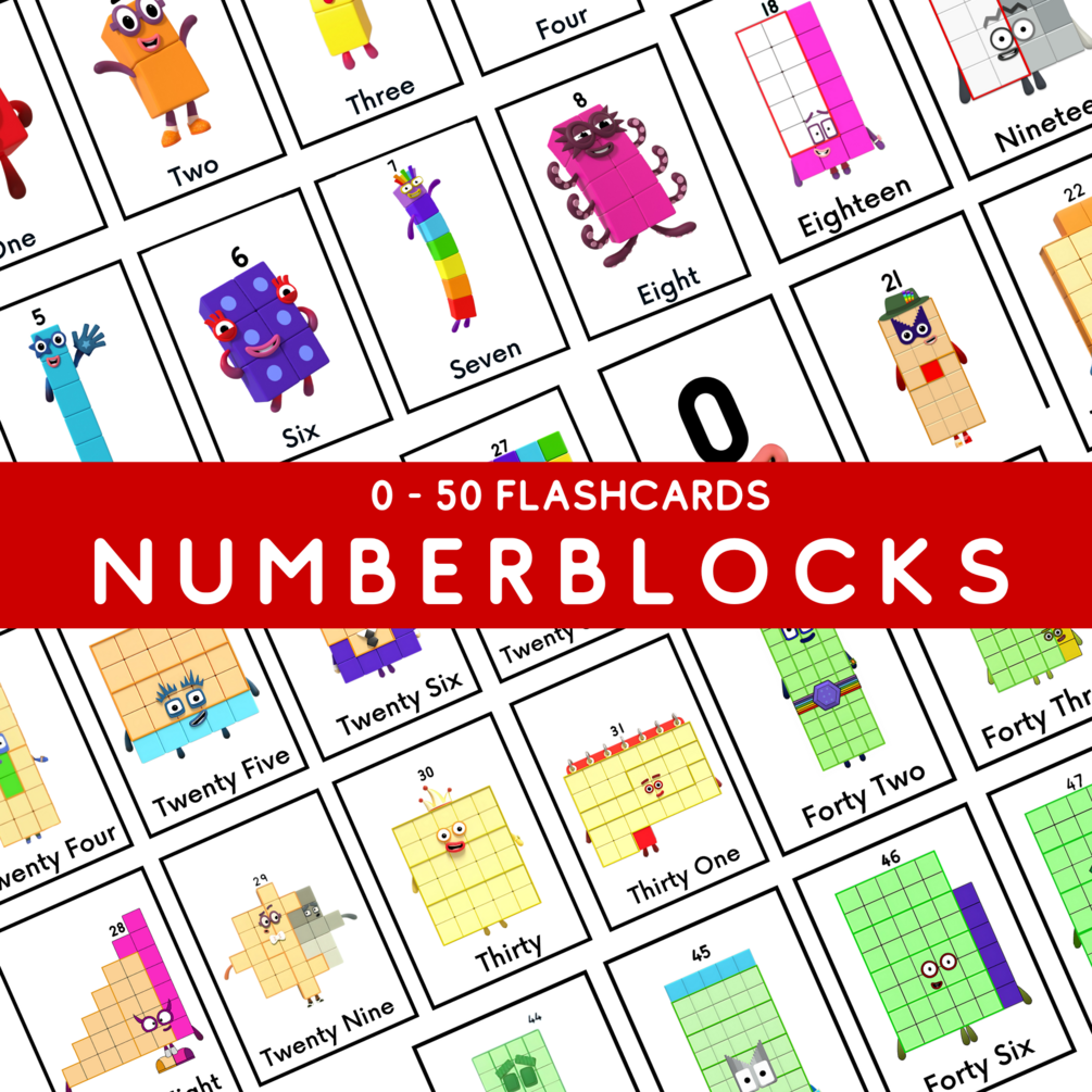 Numberblocks 0-50 Mini Flashcards | Educational Number Flashcards ...