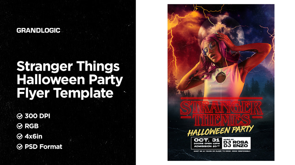 Stranger Things Halloween Party Flyer