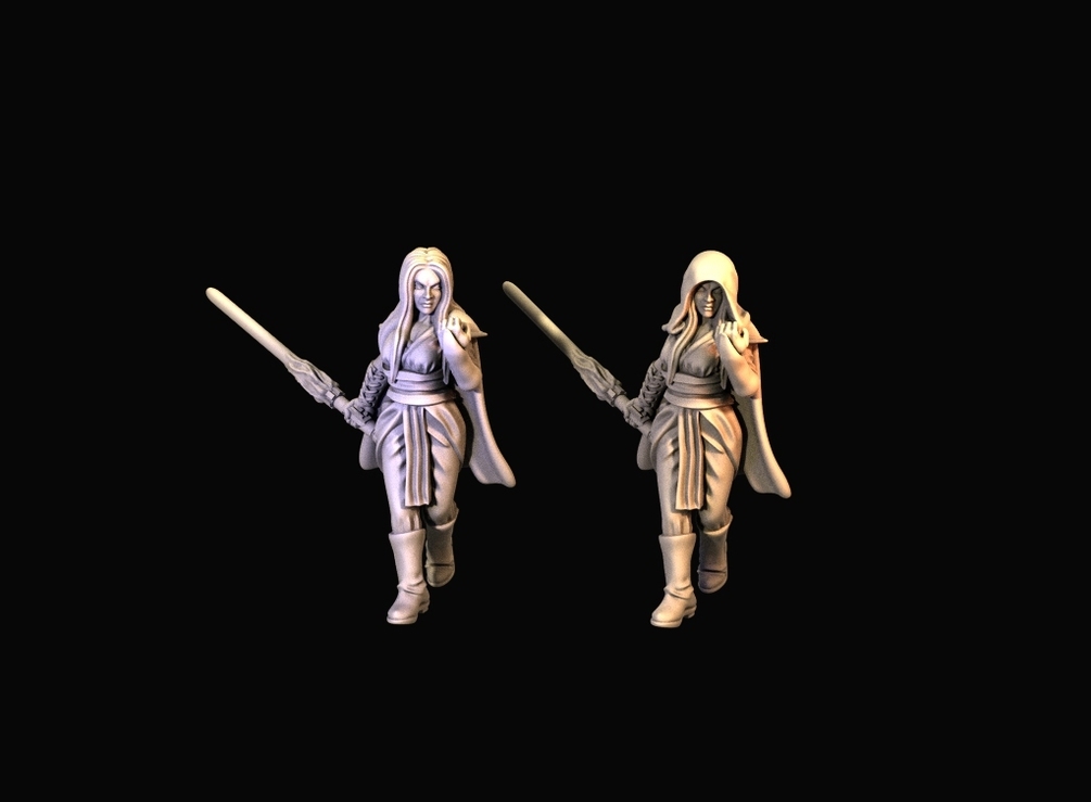 Magic user with torch sword