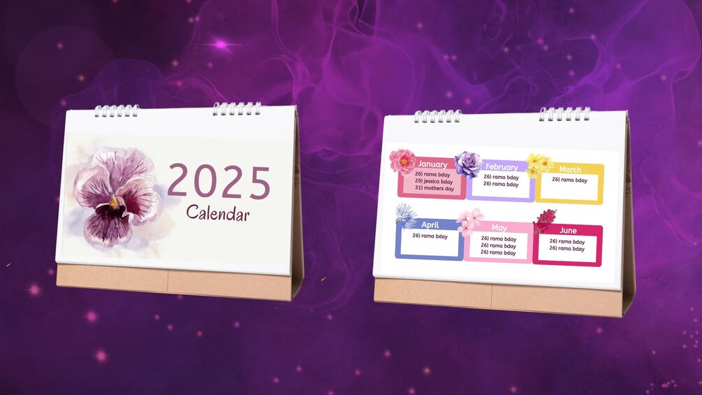 editable floral calender canva template