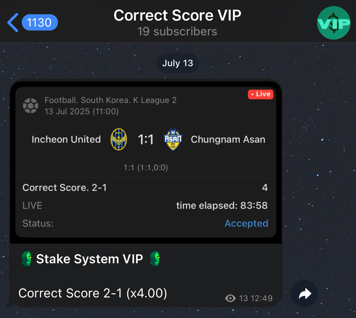 Stake System VIP – 100% Winning Correct Score Picks Daily