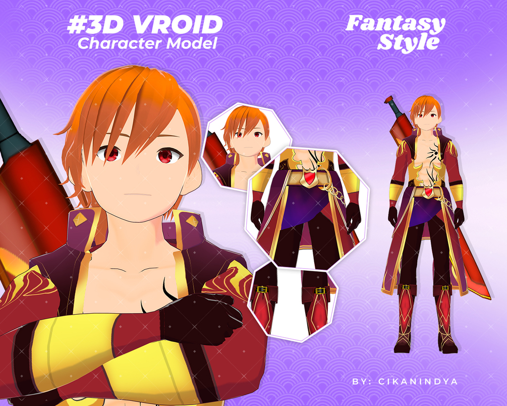 Cavendish 3D Vroid Anime Male Character for Streamers - 3d Model ...