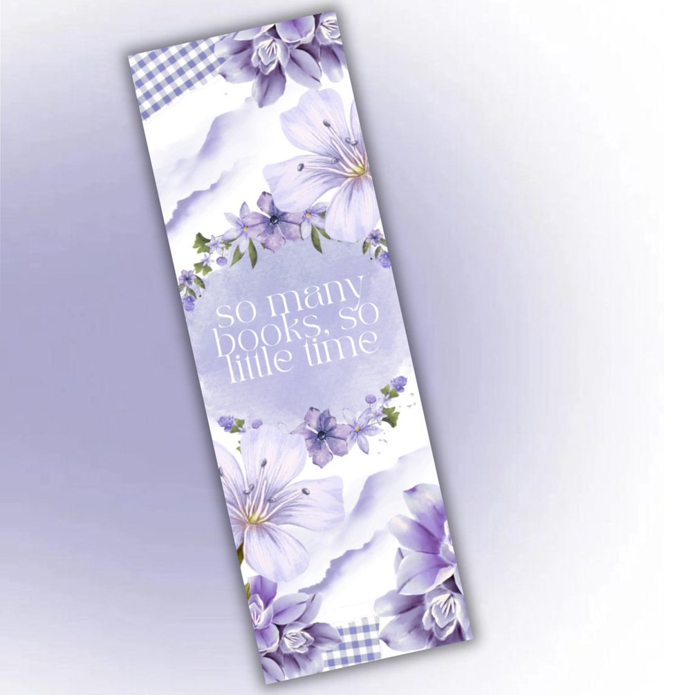 BookMarks: Purple Floral Digital Bookmark