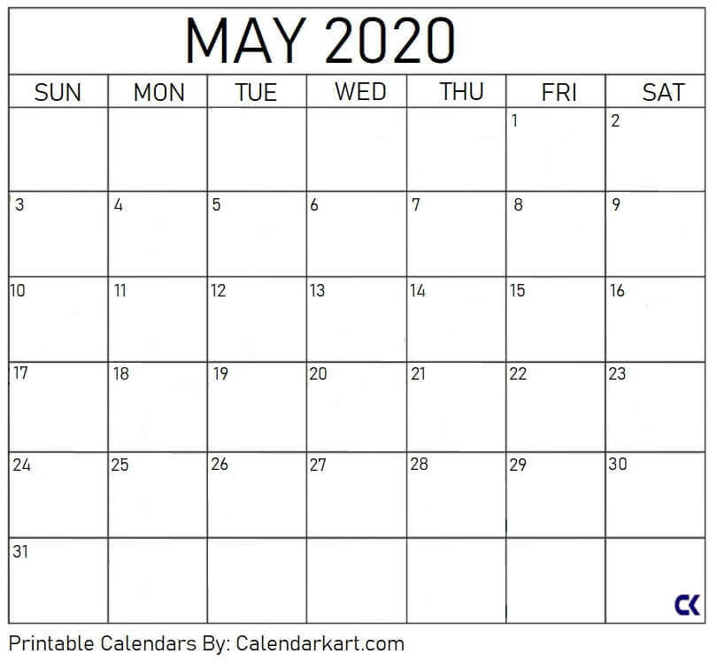 May 2020 Calendar