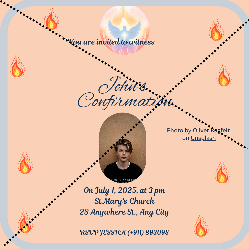 Confirmation invite template with photo