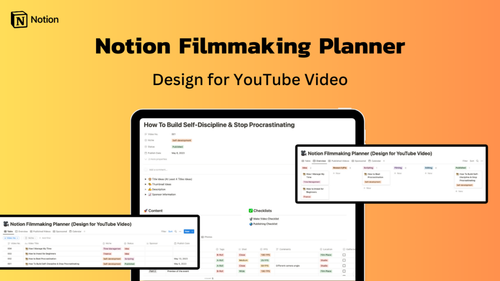 Notion Filmmaking Planner (Design for YouTube Video)