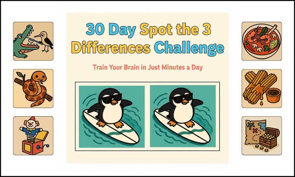 30 Day Spot the 3 Differences Challenge
