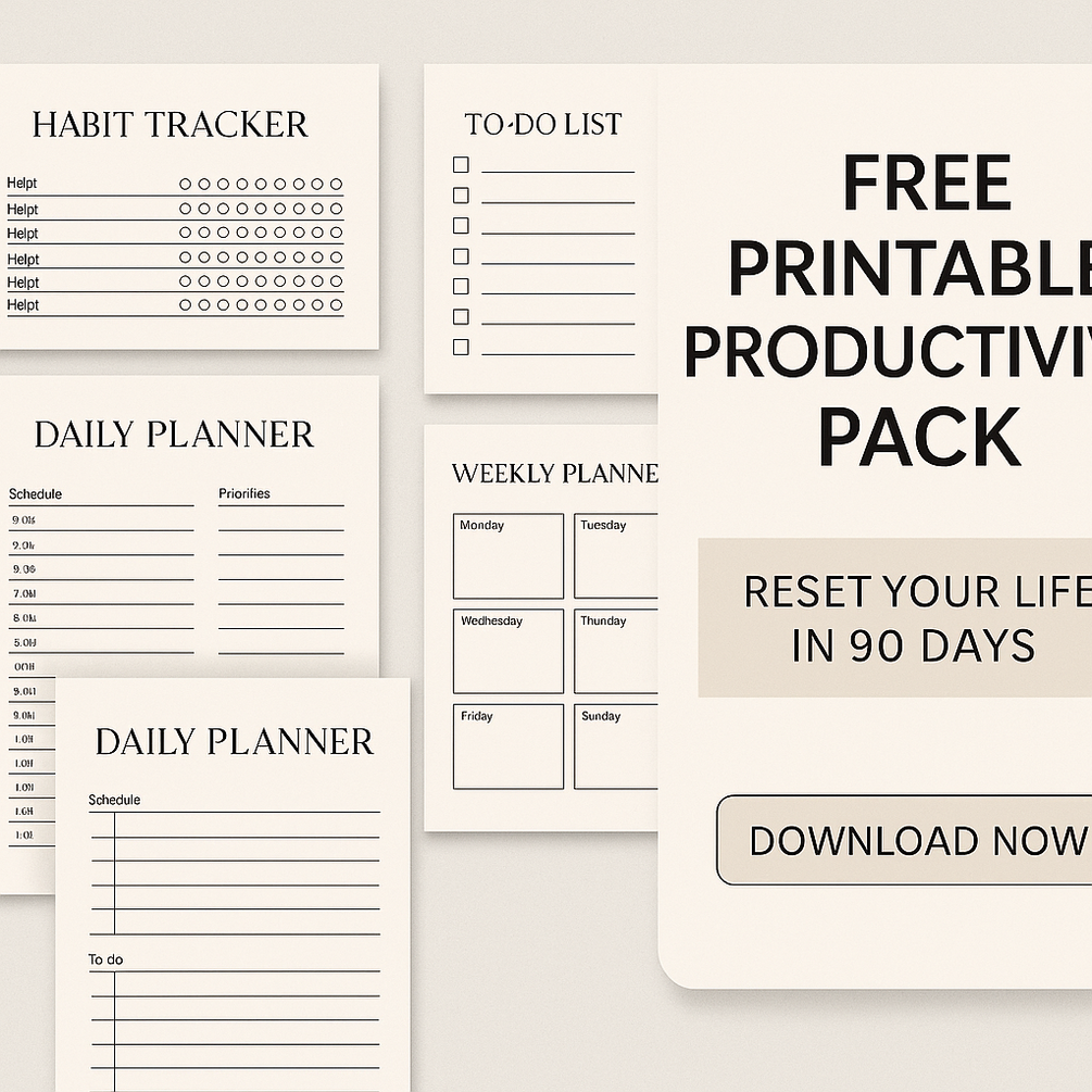 Reset Your Life – 90 Day Productivity Pack (Printable PDF)
