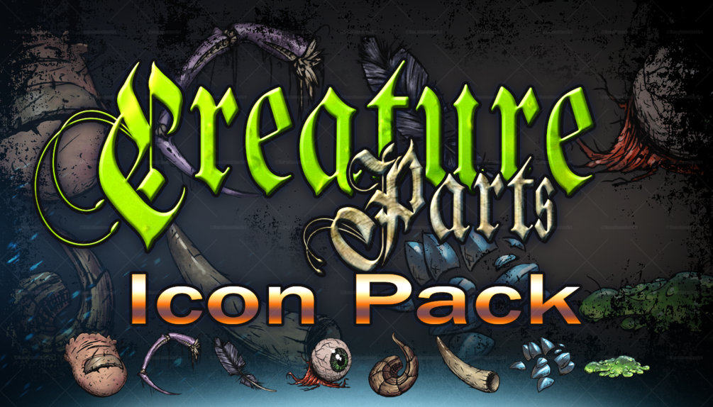 Creature Parts Icon Pack - 2D Game Asset