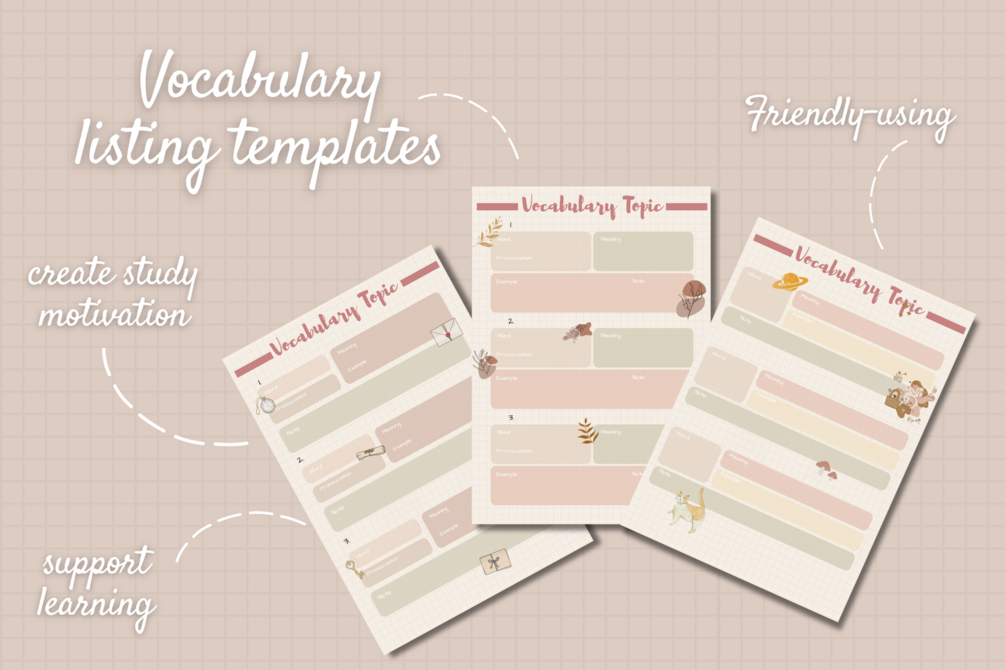 Vocabulary listing Templates