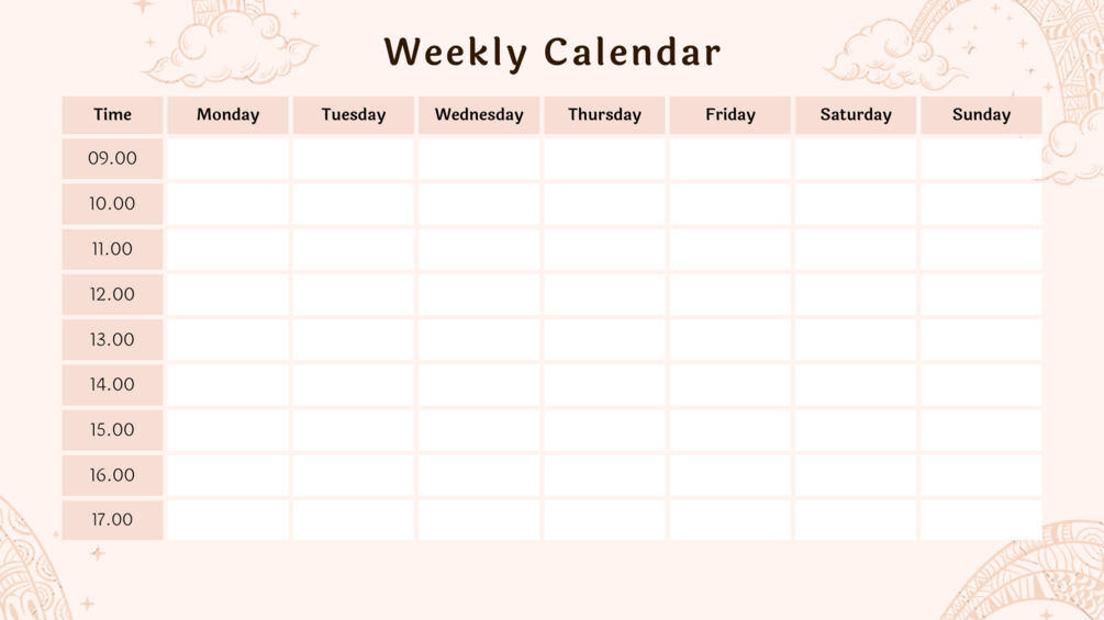 Weekly calendars pack