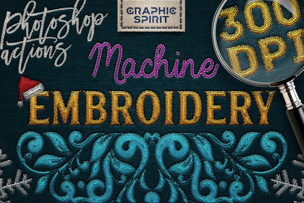 Machine Embroidery Photoshop Actions