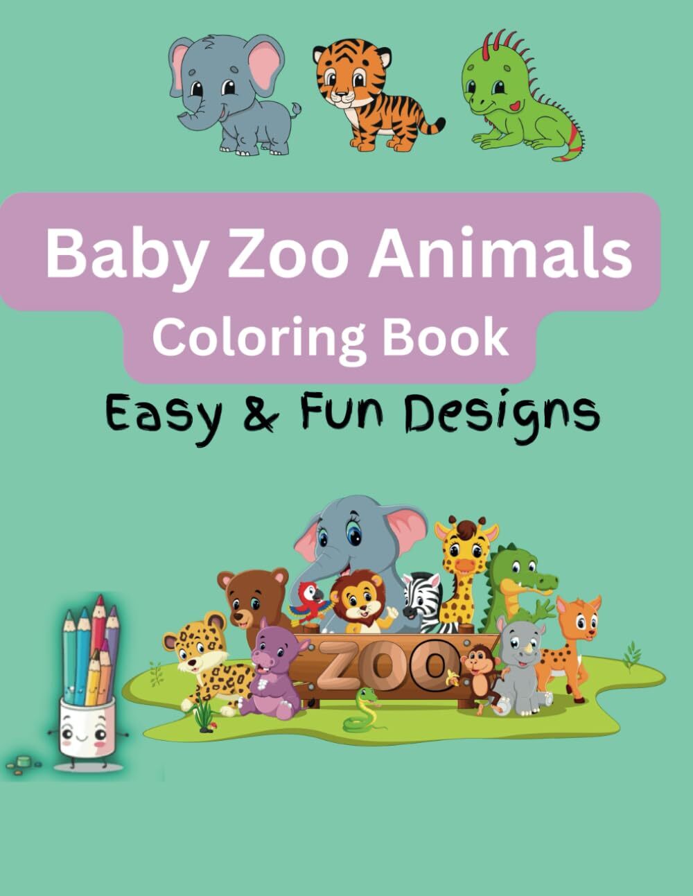 Baby Zoo Animals Coloring Book