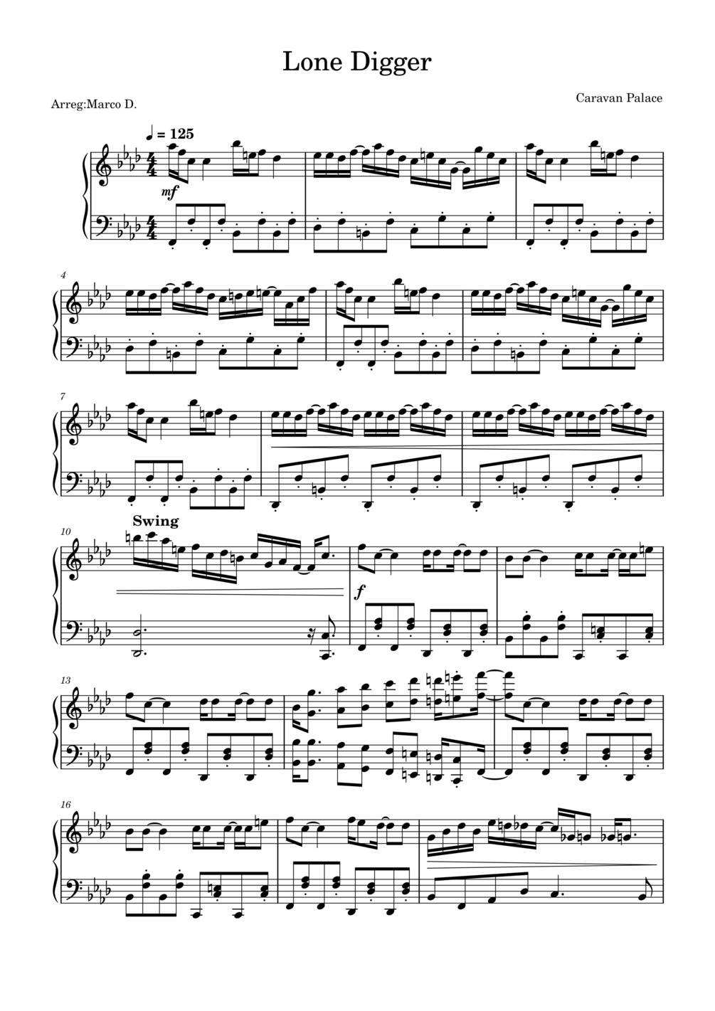 Lone Digger | Caravan Palace SHEET + MIDI