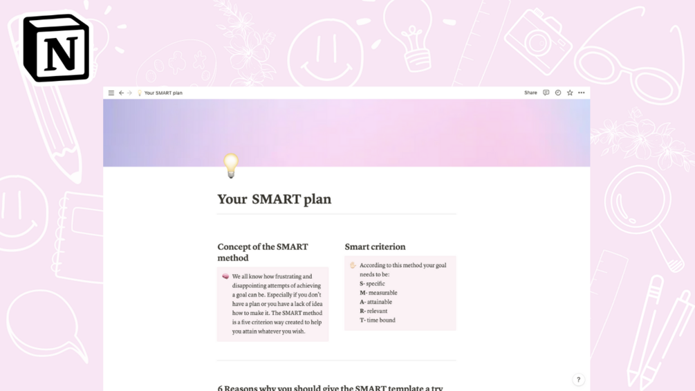 SMART method Notion template