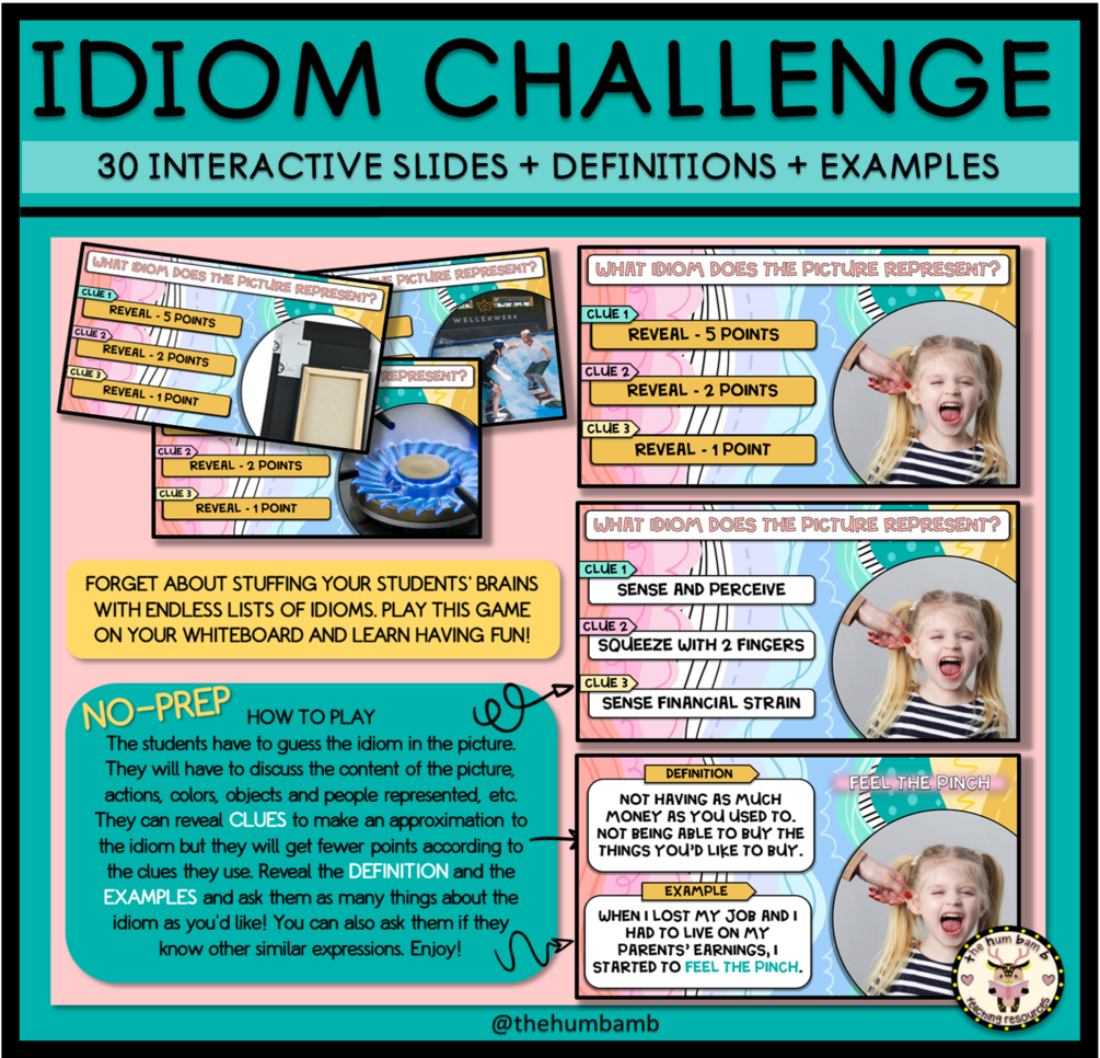 IDIOMS CHALLENGE INTERACTIVE GAME B1- B2-C1-C2 - THE HUM BAM B