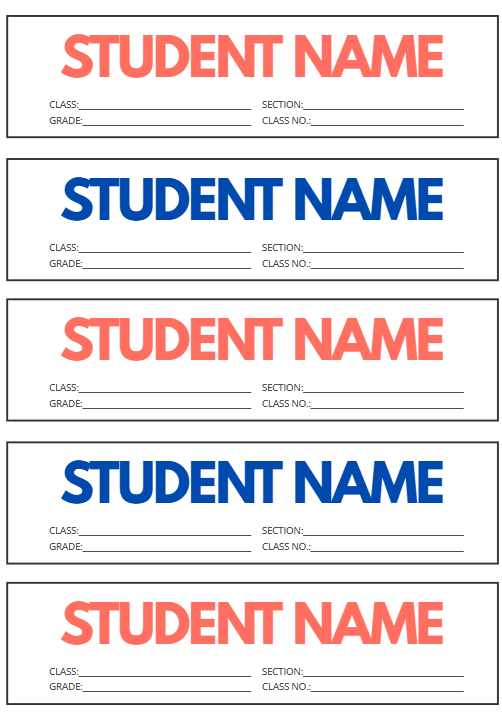 8" x 2" Student Desk Name Tag Canva Template (free version)