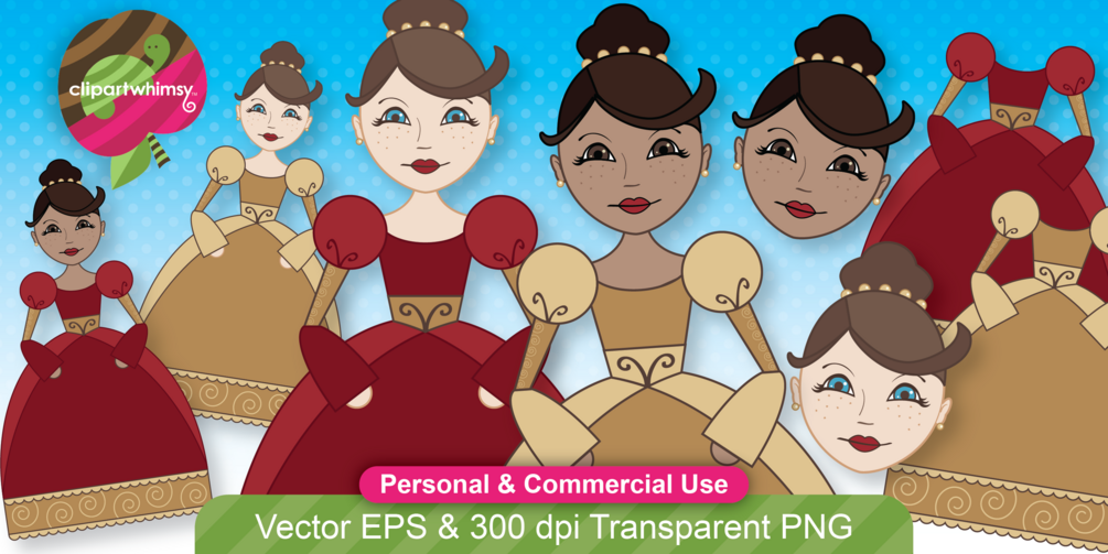Royal Princesses Vector Clip Art Commercial Use Graphics