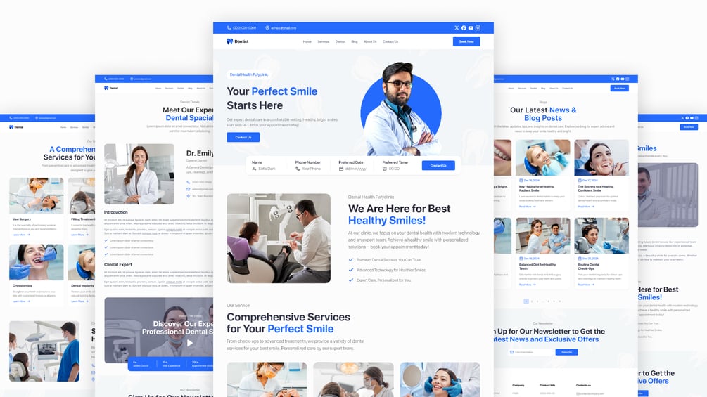 Dentist and Dental Clinic Website UIUX Design Figma
