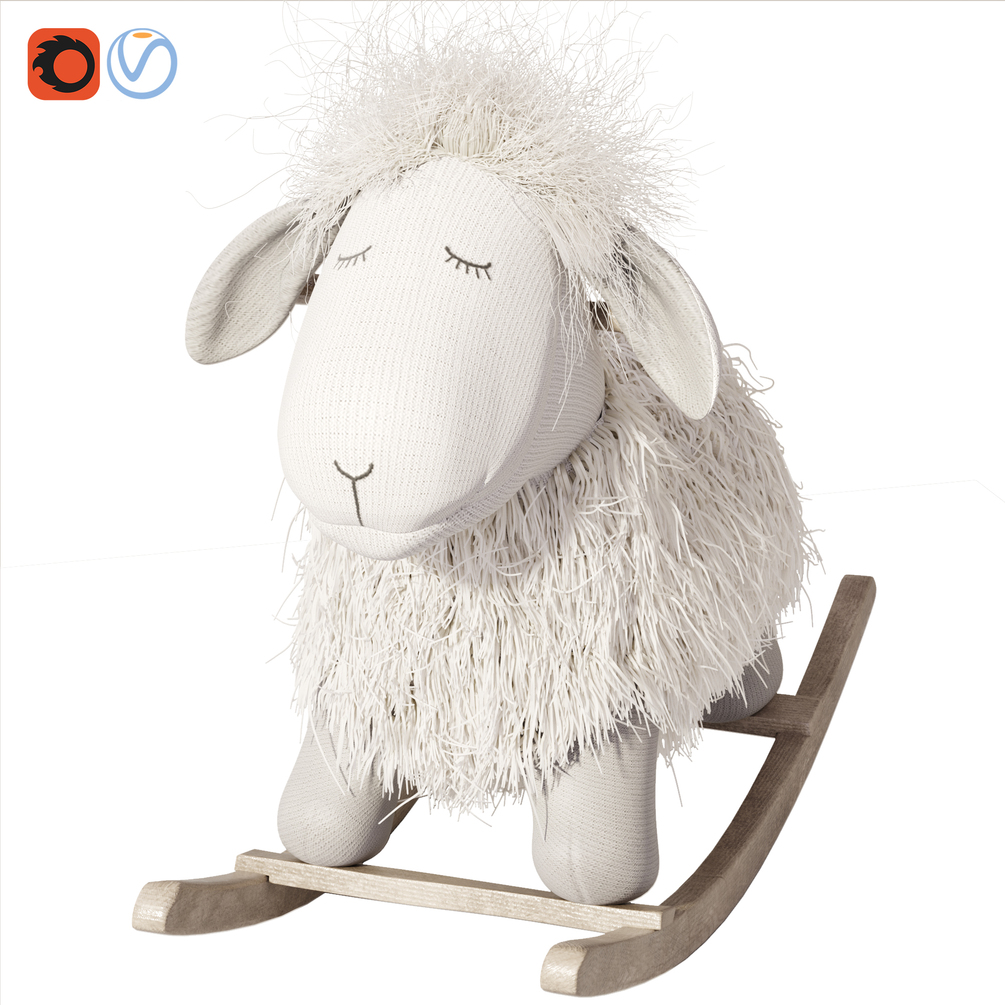 Rocking wool plush Lamb chair toy Rocker for Kids