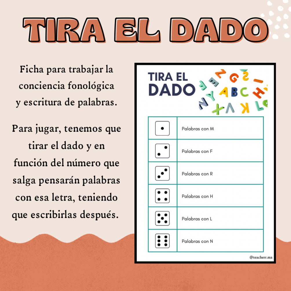 TIRA EL DADO - ESCRITURA