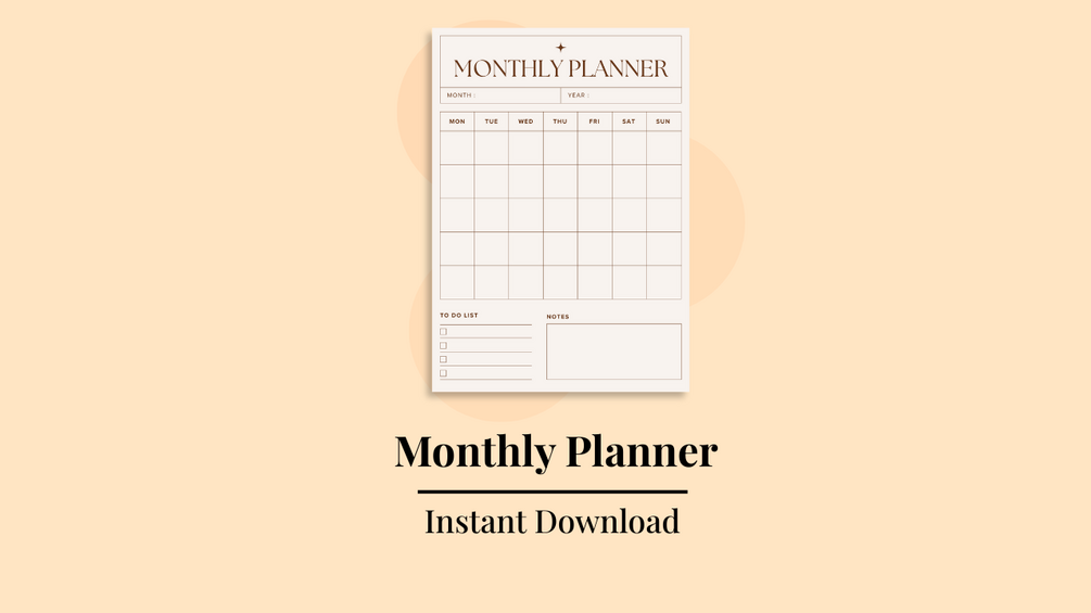 Monthly Overview Planner | Printable Minimalist PDF Template (Instant ...