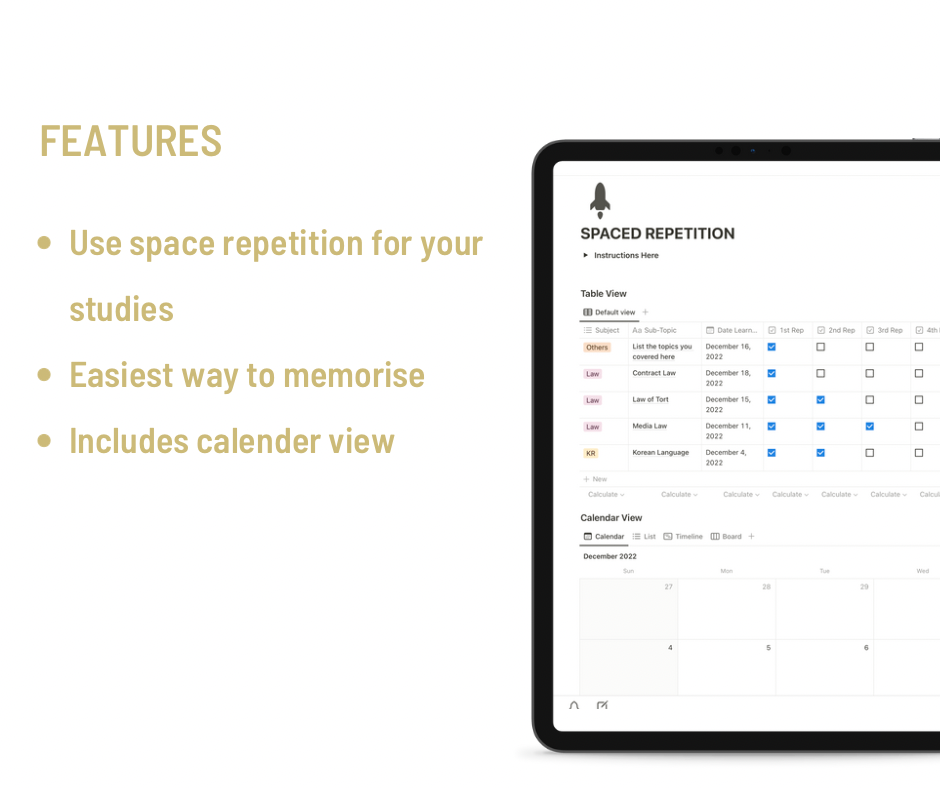 Notion Spaced Repetition Template