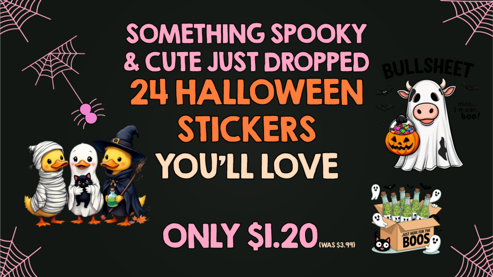 Spooky Cuteness Bundle - 24 Adorable Halloween Stickers (Digital ...