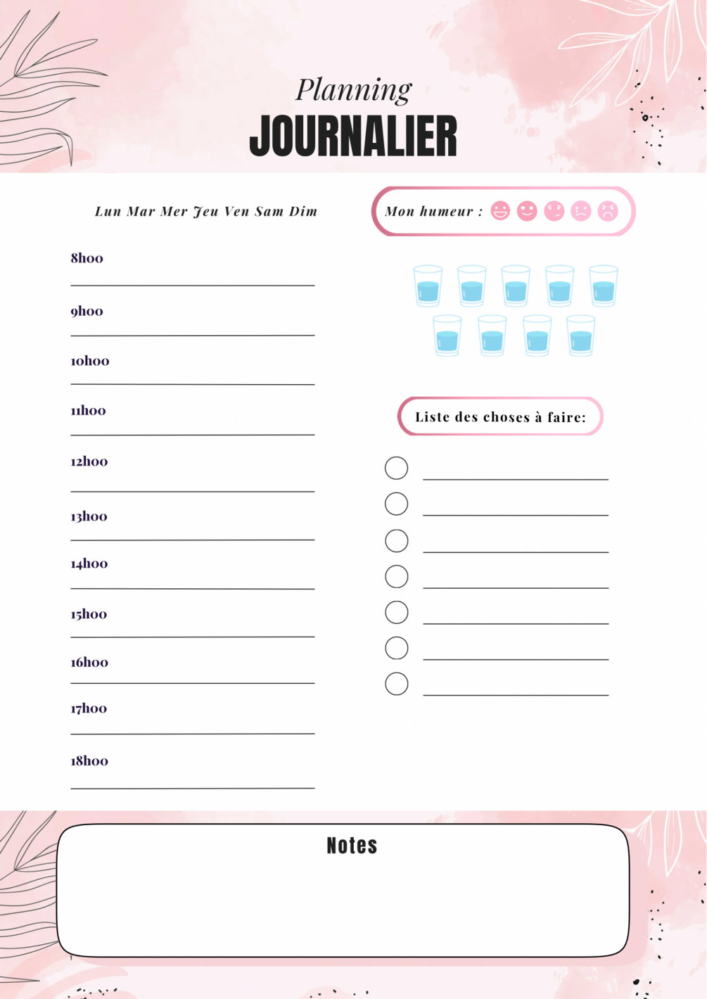 Planning Journalier