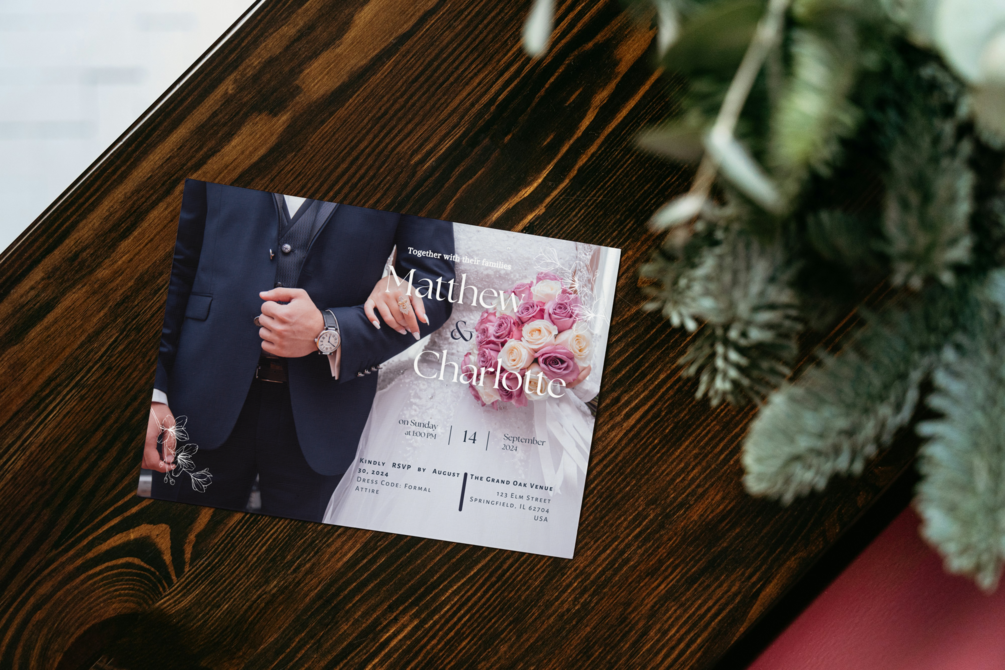 Elegant Classic Wedding Invitation Template for Canva – Perfect for ...