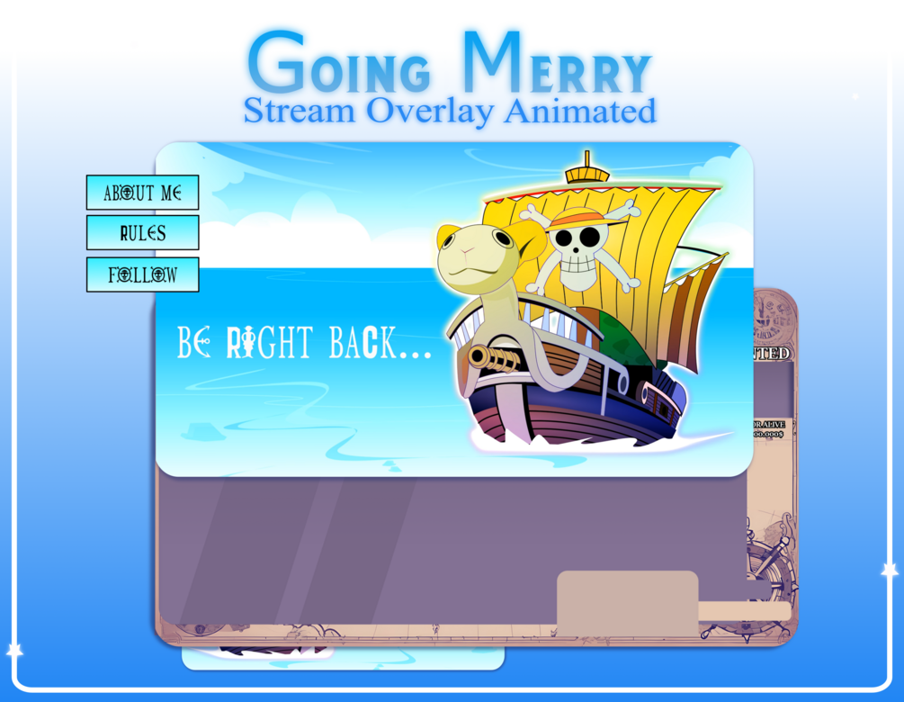 Going Merry Stream Overlay Pack, One Piece overlay animated, Anime ...