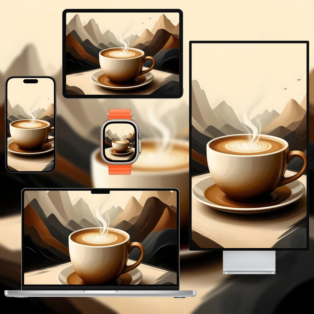 Minimalist Coffee-Themed Wallpaper - Warm Earthy Tones & Abstract Style ...