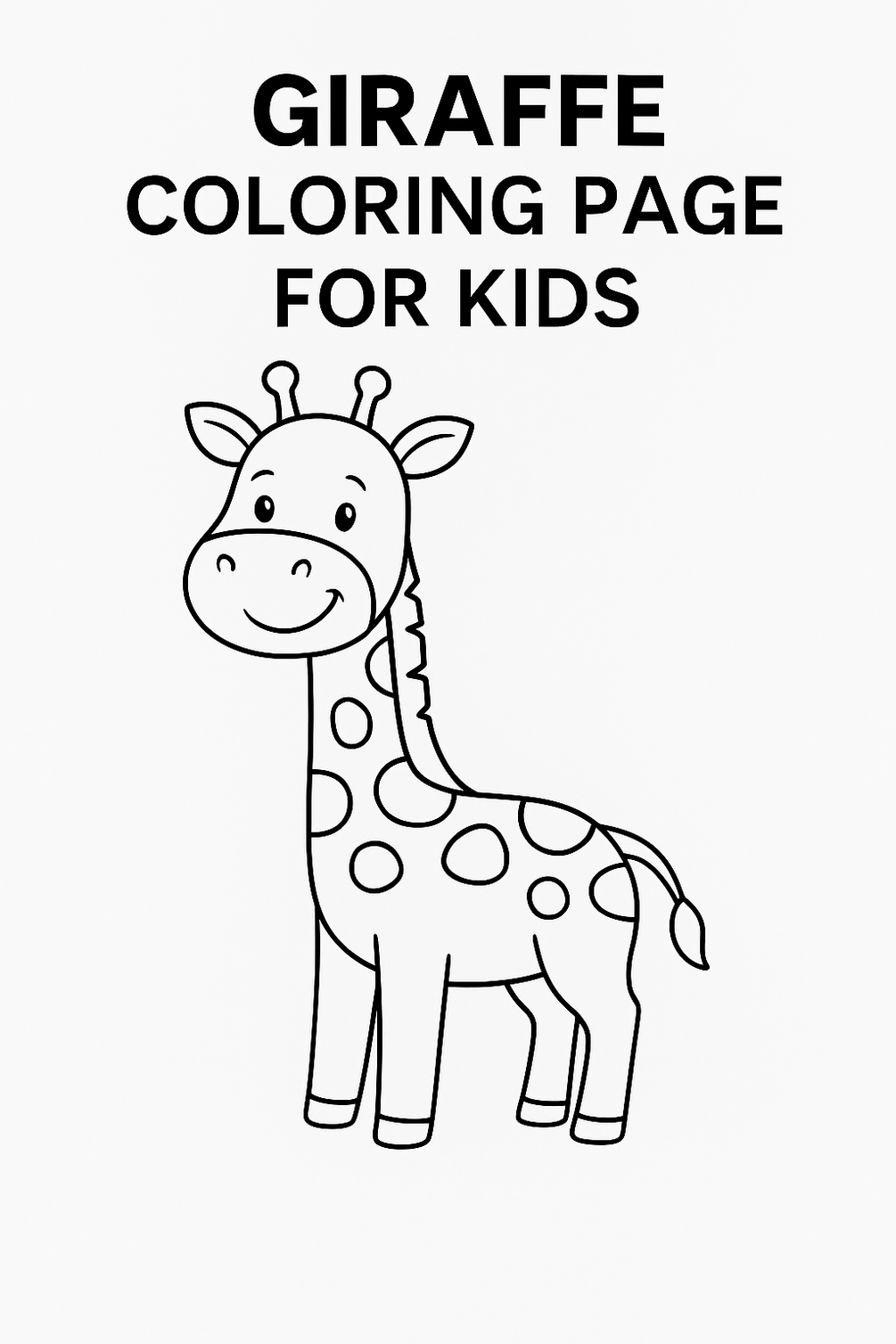 Cute Giraffe Coloring Page – Free Printable for Kids