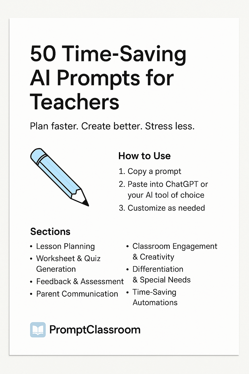 50 Time-Saving AI Prompts for Teachers